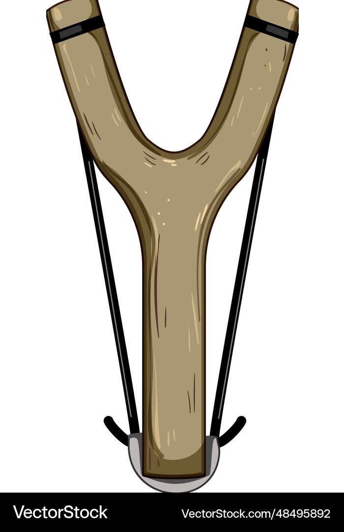 Stone slingshot cartoon Royalty Free Vector Image