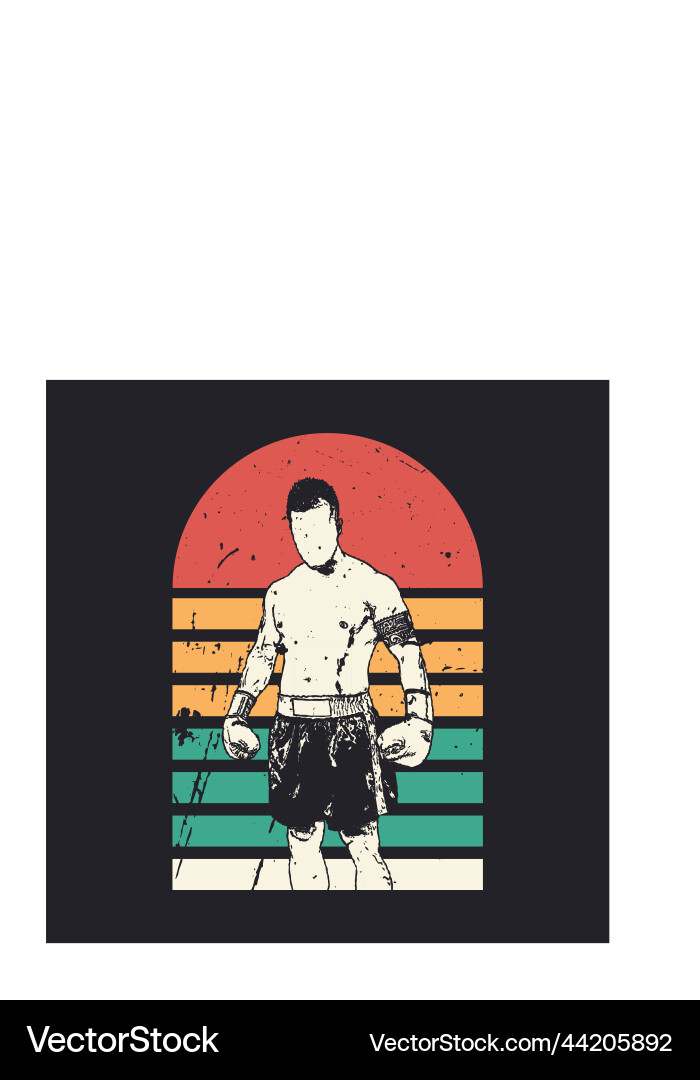 Vintage boxer t shirt design Royalty Free Vector Image