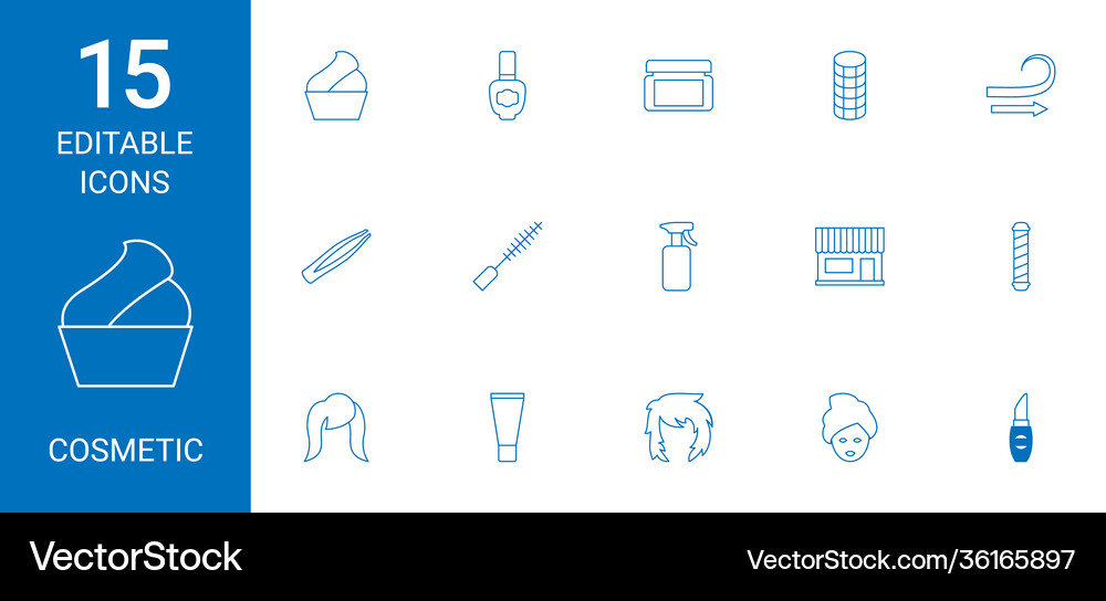 15 cosmetic icons Royalty Free Vector Image - VectorStock