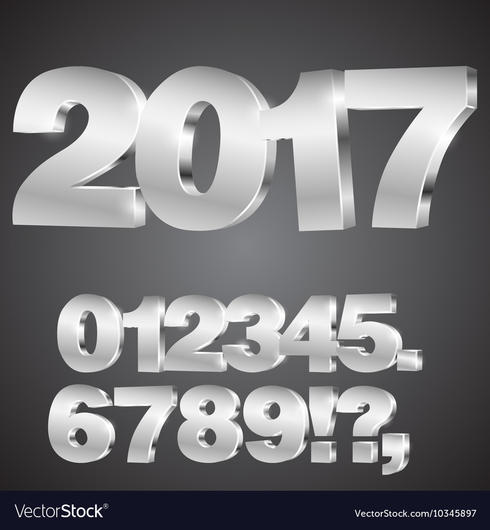 3d numbers Royalty Free Vector Image - VectorStock