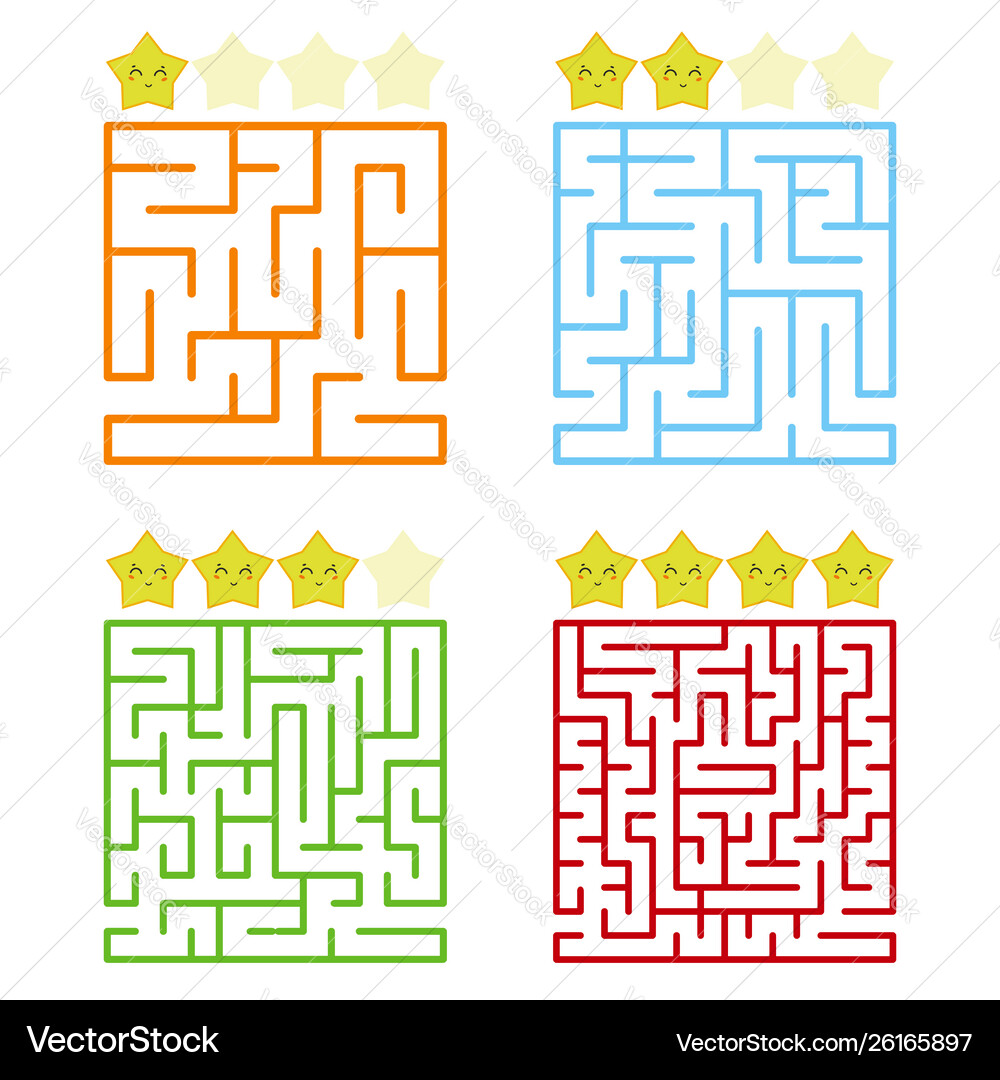 A square labyrinth with an entrance and an exit Vector Image