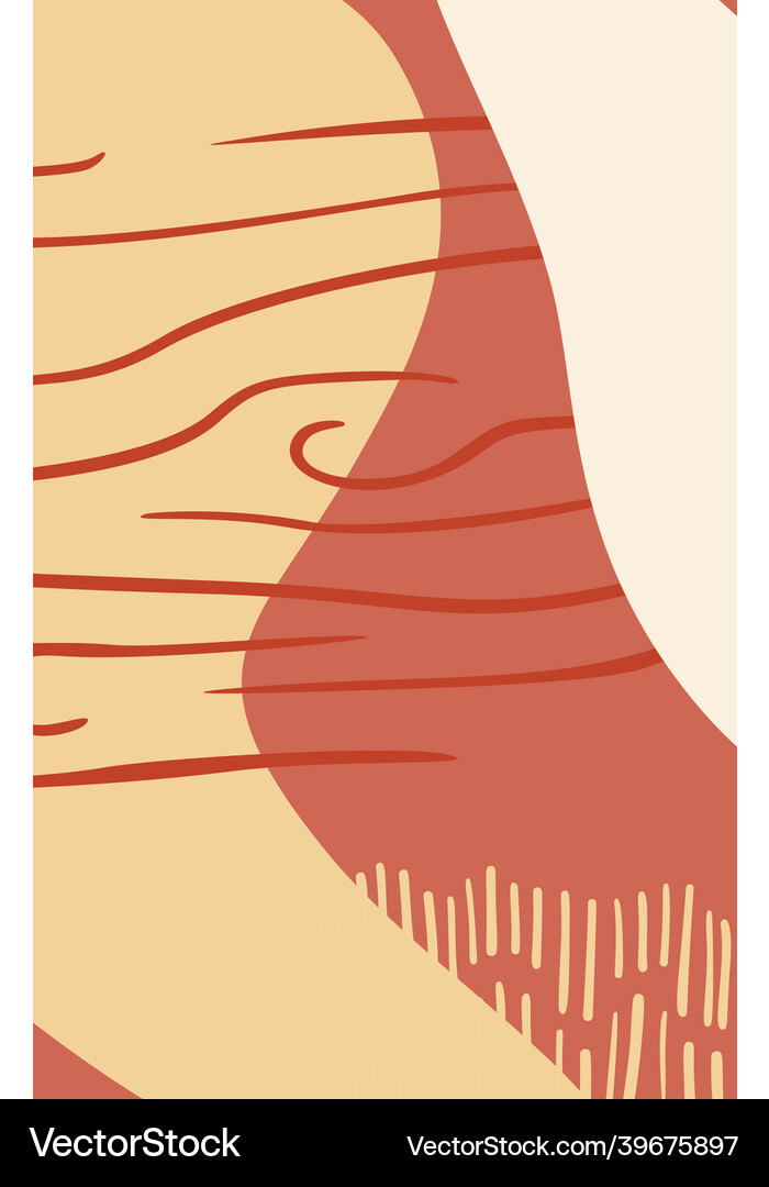 Abstract organic shape and hand draw line Vector Image