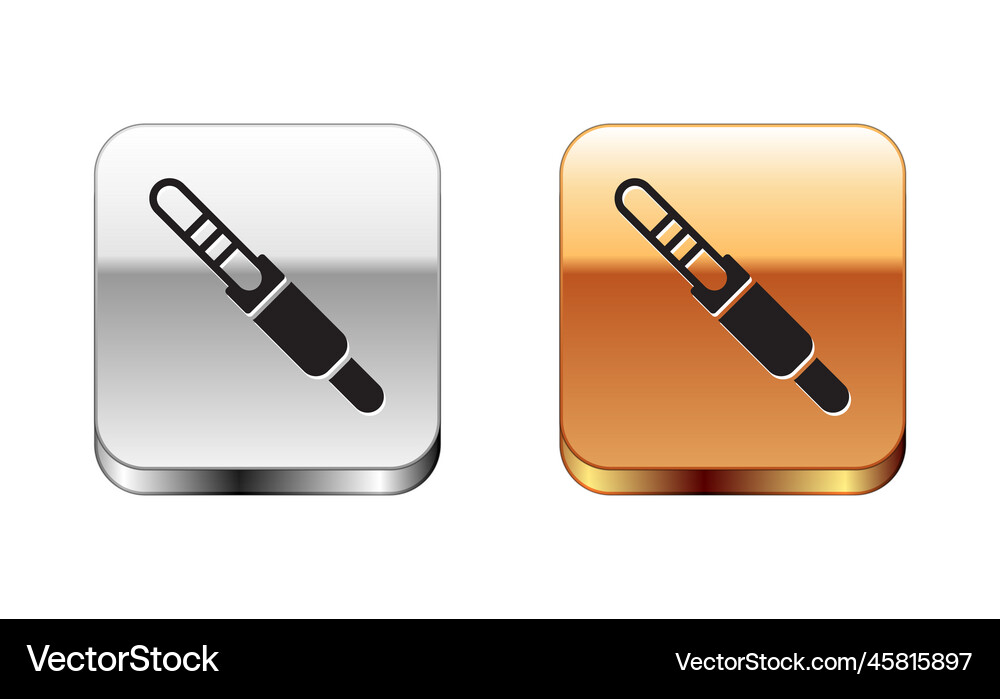 Black audio jack icon isolated on white background