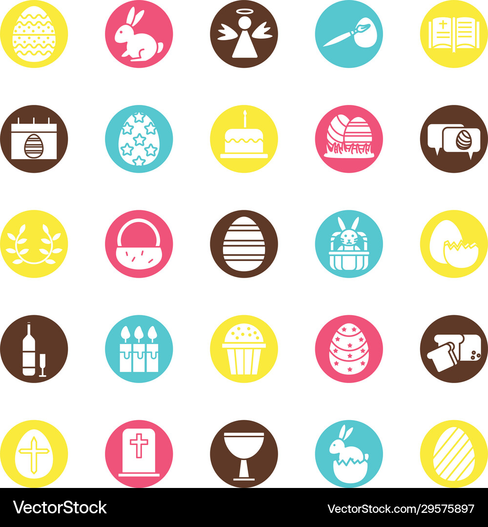 Bundle easter set block icons Royalty Free Vector Image