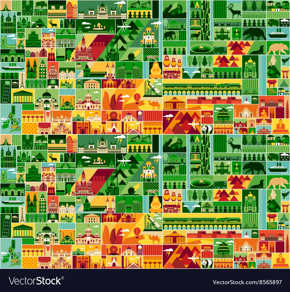 Cartoon eurasia pattern Royalty Free Vector Image