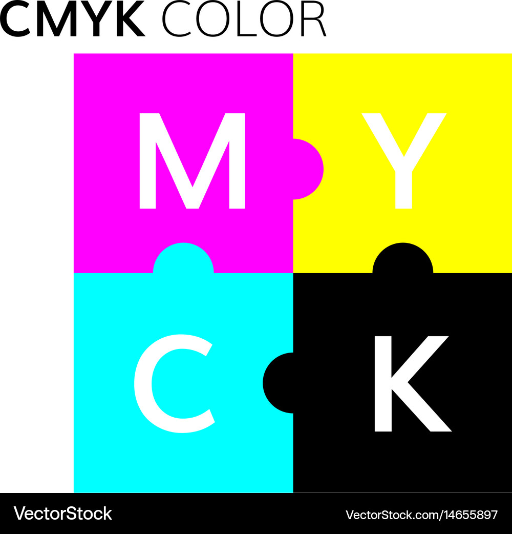 Cmyk color scheme puzzle Royalty Free Vector Image