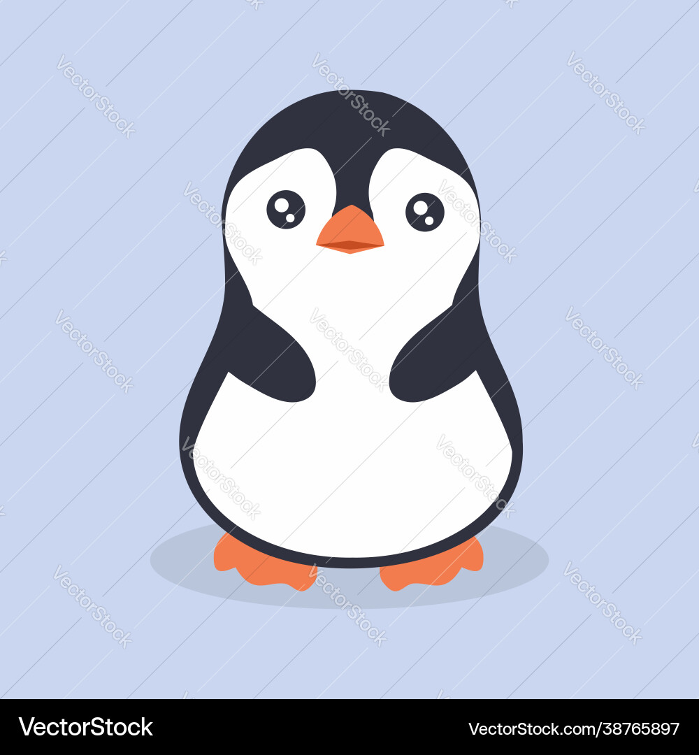 Cute penguin cartoon icon Royalty Free Vector Image