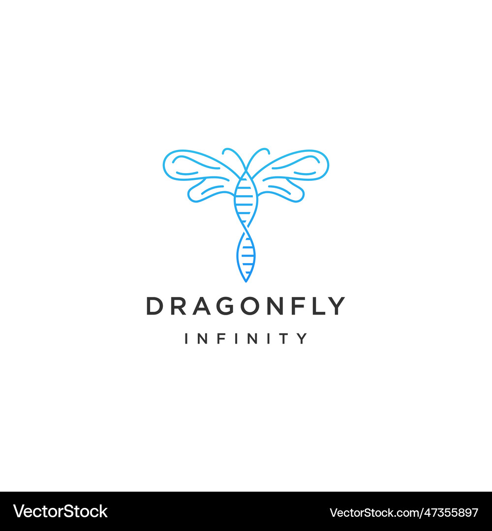 Dragonfly infinity logo Royalty Free Vector Image