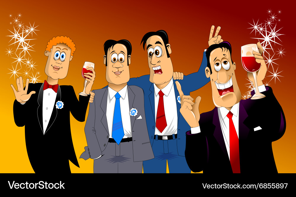Friends Partying Cartoons