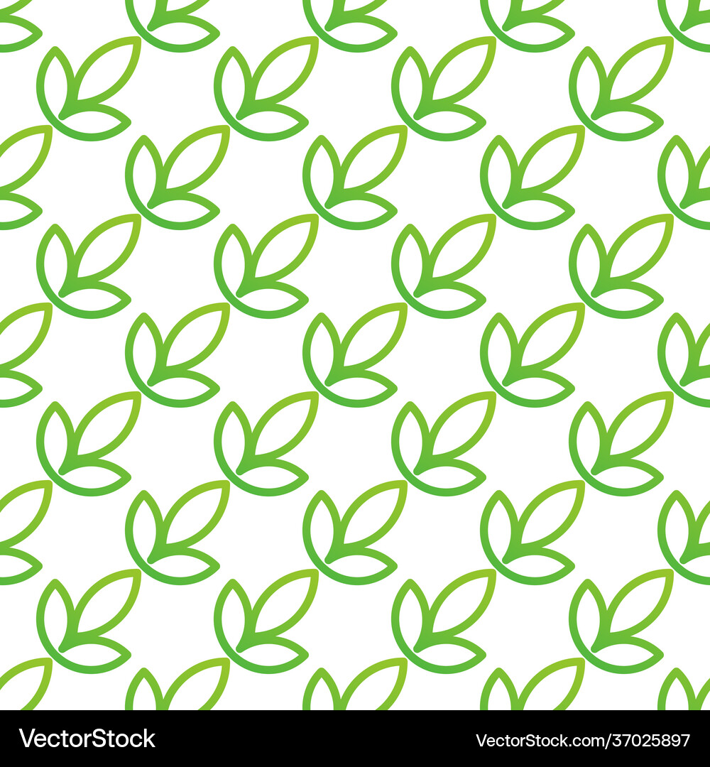 Geometric leaves seamless pattern floral organic Vector Image
