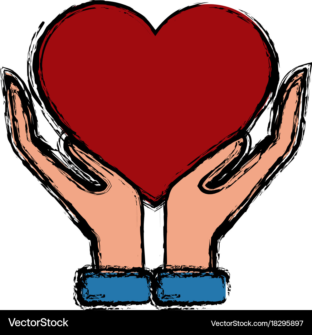 Hands with medical symbol Royalty Free Vector Image