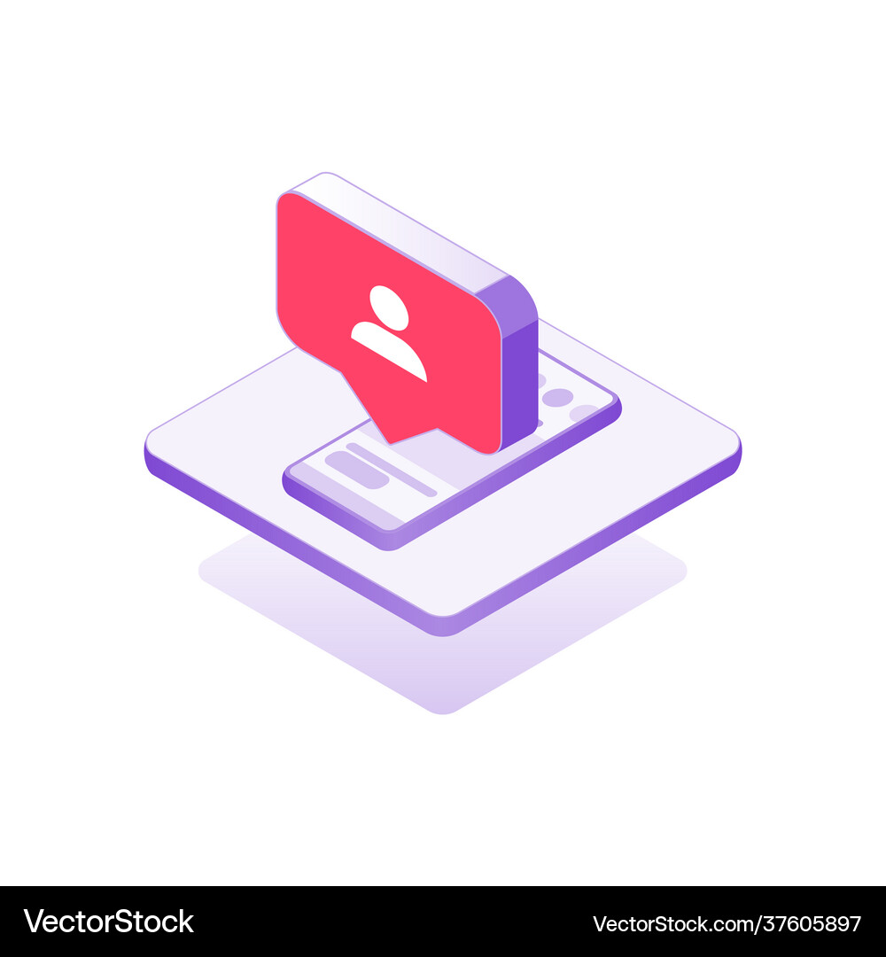 Icon smartphone with follow isometric design Vector Image