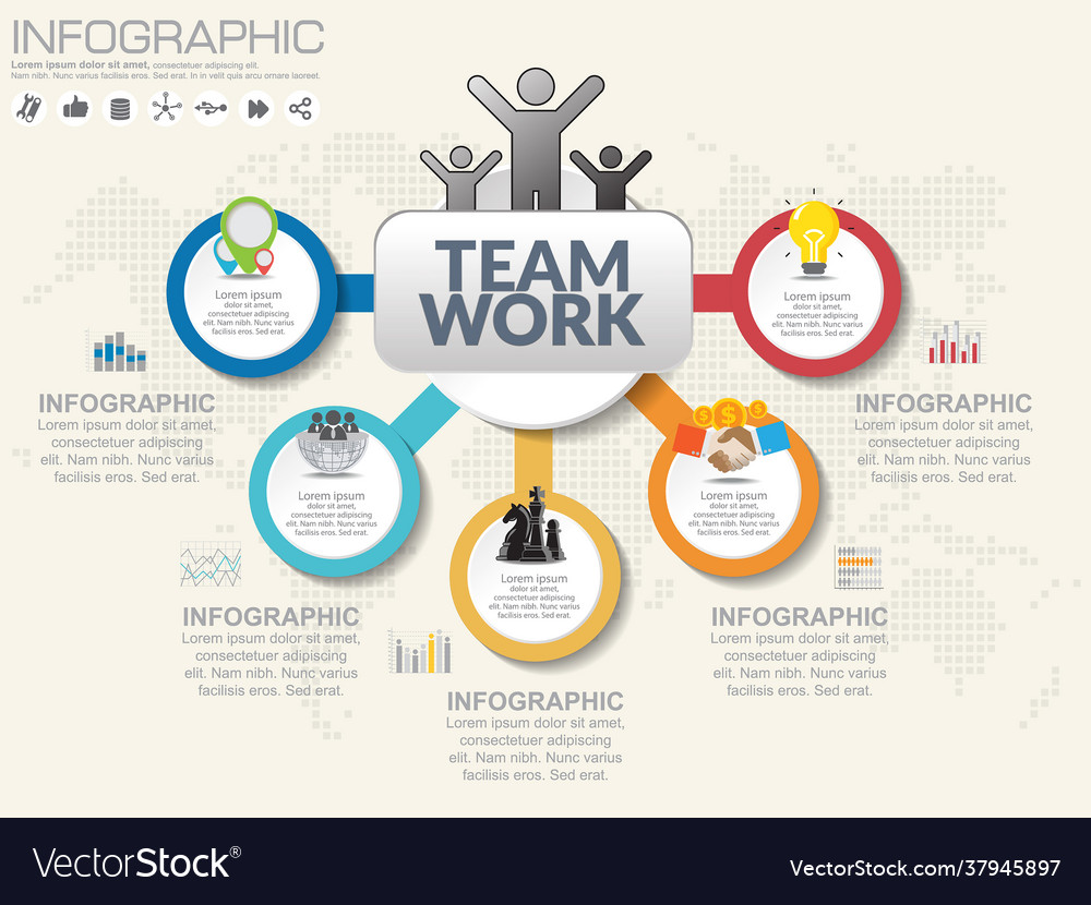 Infographic teamwork concept with icons can be Vector Image
