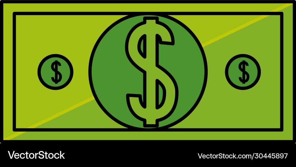 Isolated money bill design Royalty Free Vector Image