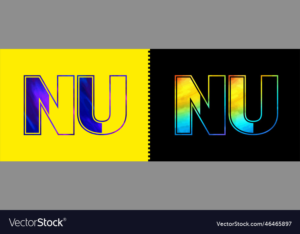 Letter nu logo design template creative modern Vector Image