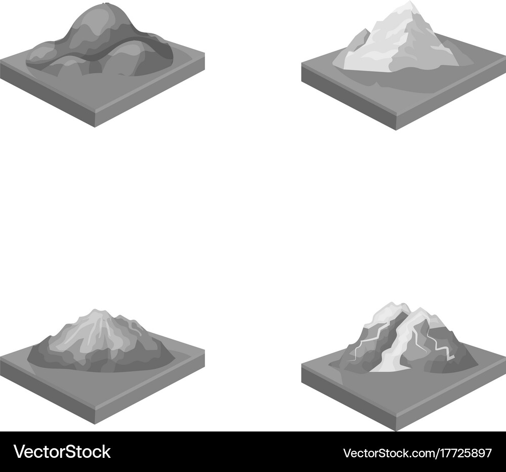 Mountains rocks and landscape relief Royalty Free Vector