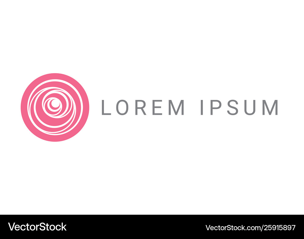 Pink circle rose line logo design template Vector Image