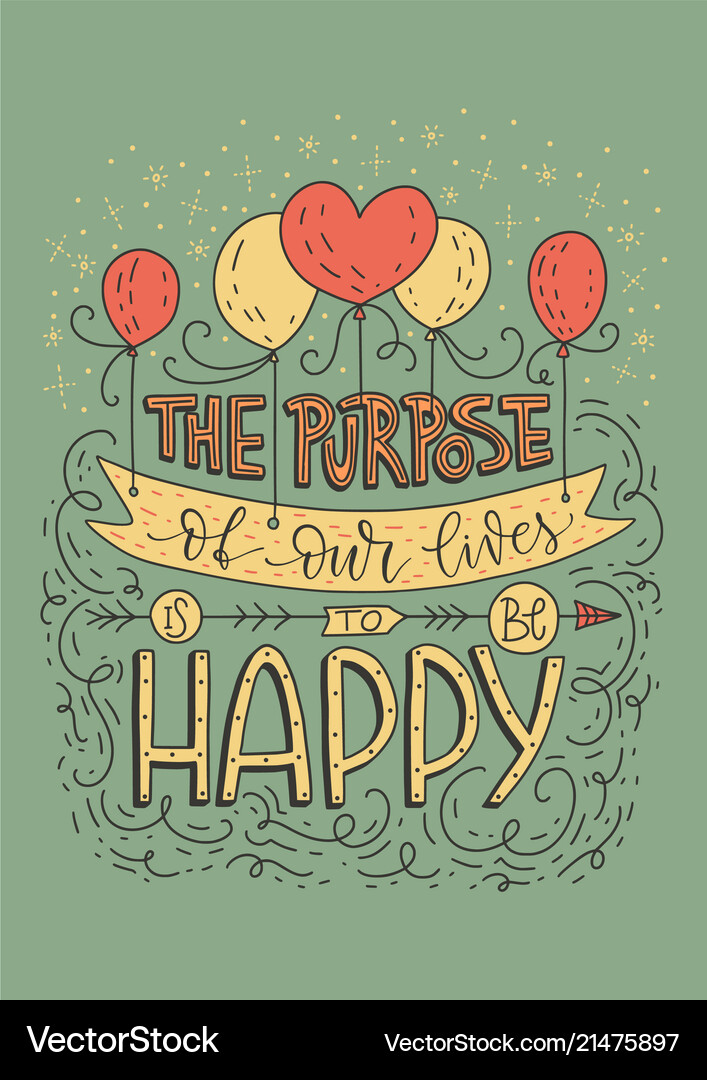 Positive lettering card handdrawn Royalty Free Vector Image
