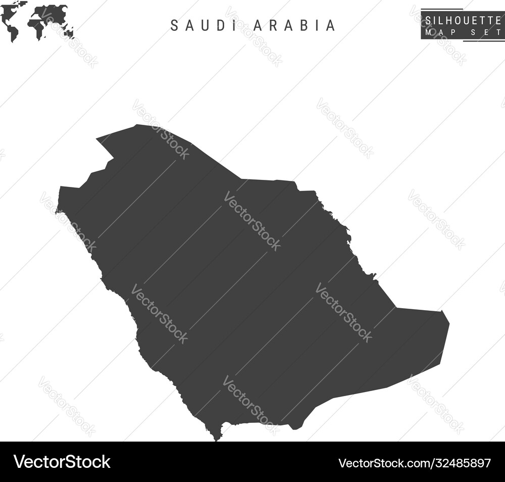 Saudi arabia map isolated on white background Vector Image