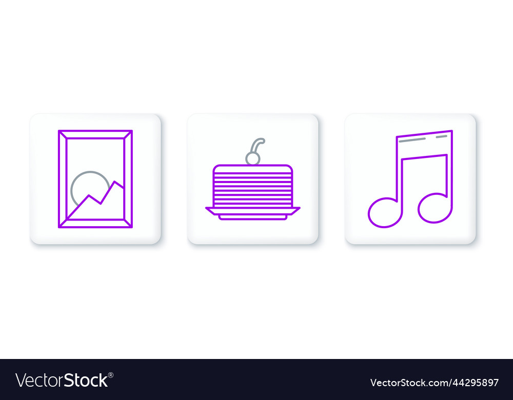 Set line music note tone picture landscape Vector Image Set line music note tone picture landscape Vector Image