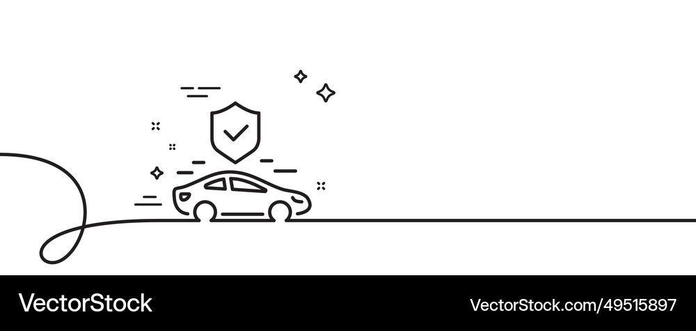 Transport insurance line icon car risk coverage Vector Image
