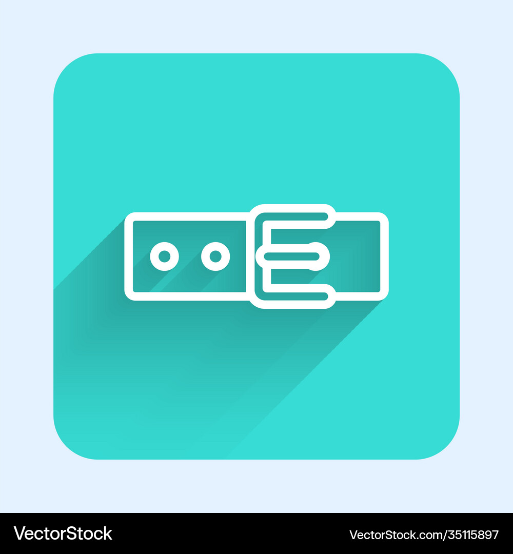 White line collar with name tag icon isolated Vector Image