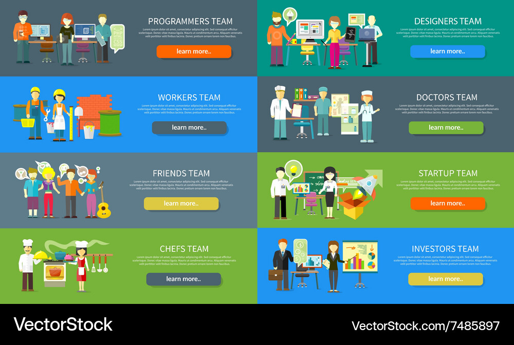 Work team people job concept flat design Vector Image