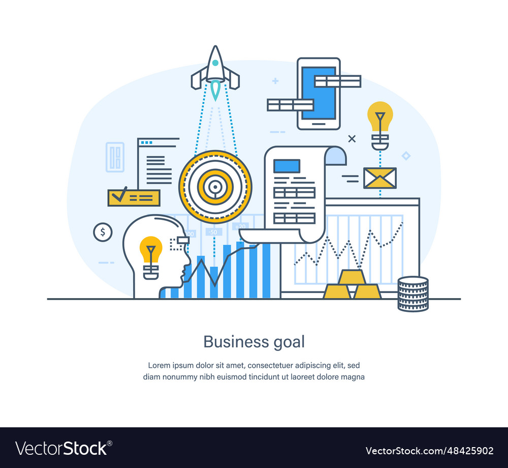 Business goal achievement business development Vector Image