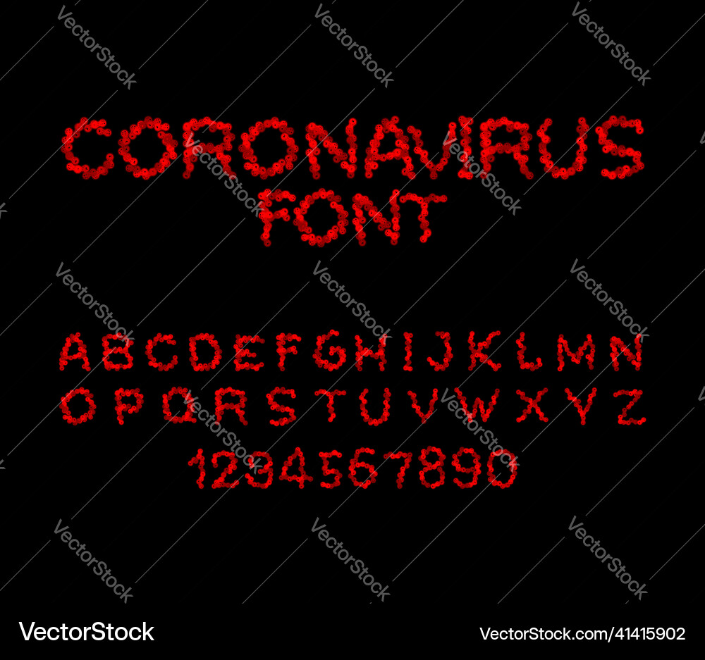 Coronavirus font bacteria letter epidemic Vector Image