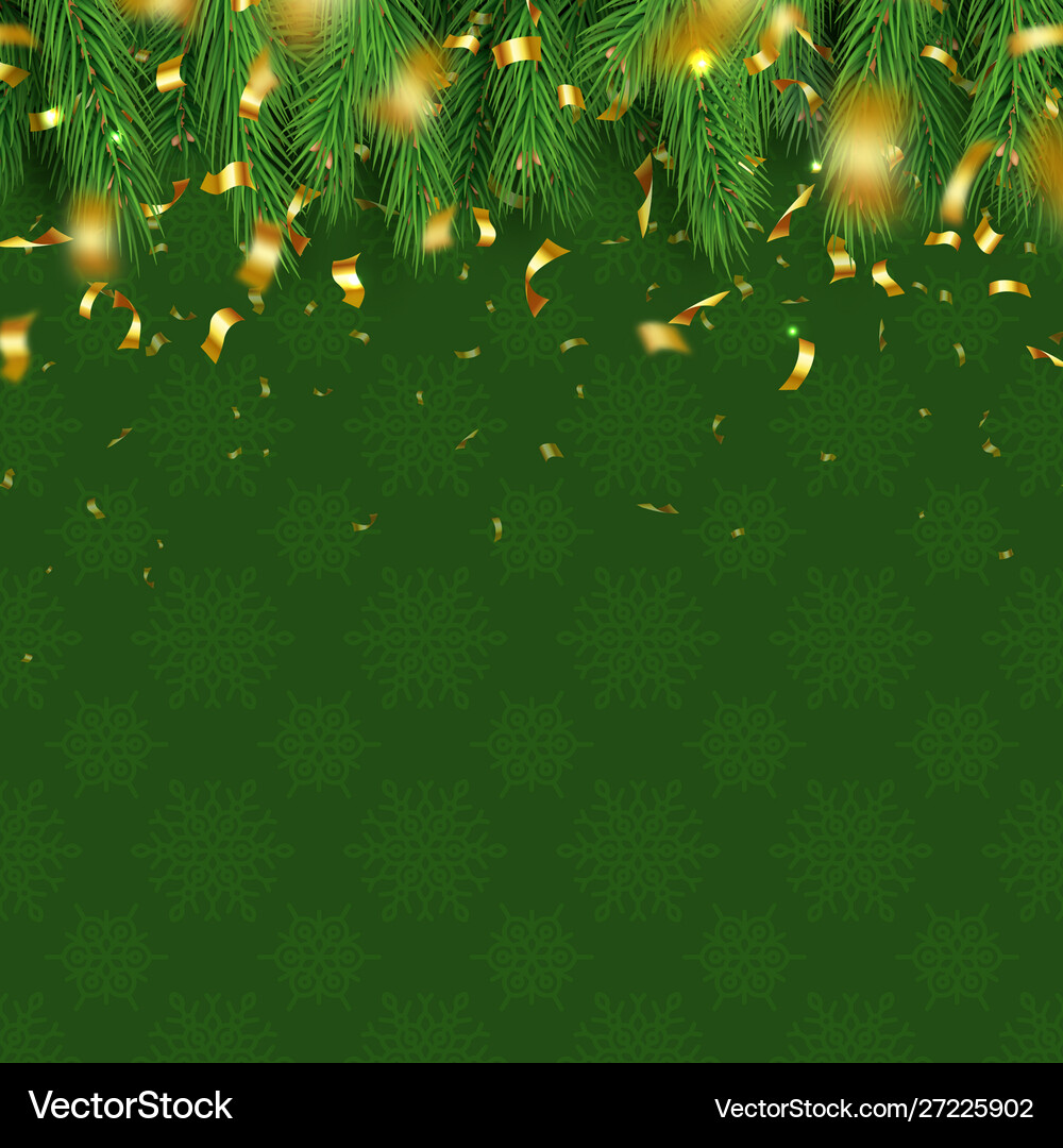 Festive winter party layout with fluffy fir tree Vector Image