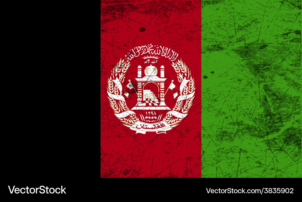 Flag of afghanistan with old texture Royalty Free Vector