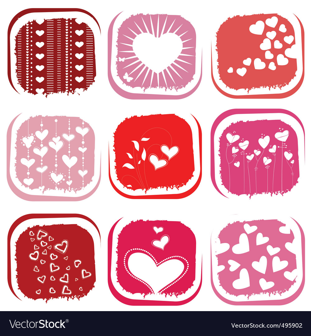 Heart set Royalty Free Vector Image - VectorStock