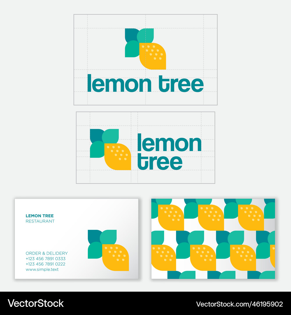 Lemon tree logo fresh market vegetarian restaurant