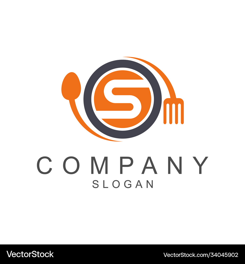 Letter s restaurant food logo template Royalty Free Vector