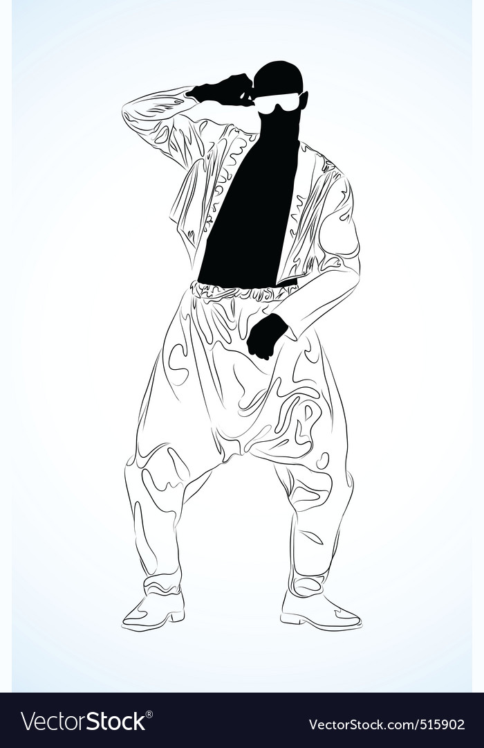 Old school rap dancer Royalty Free Vector Image