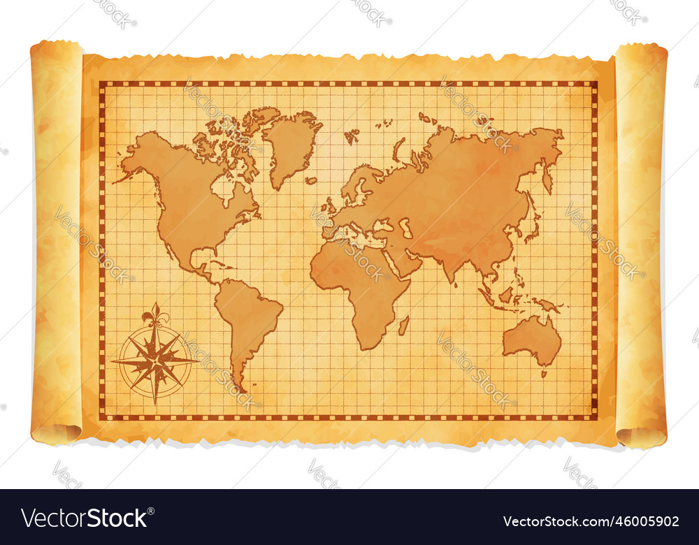 Old vintage world map Royalty Free Vector Image