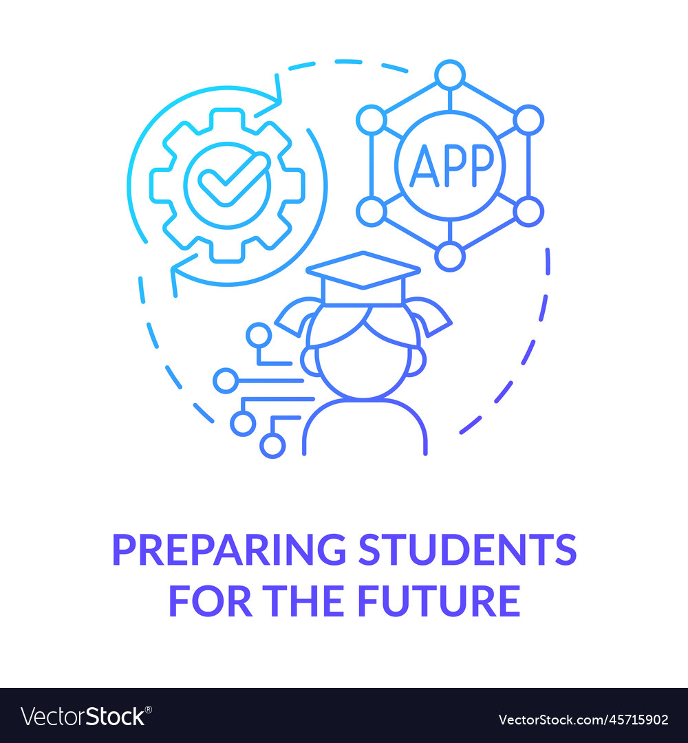 Preparing students for future blue gradient Vector Image