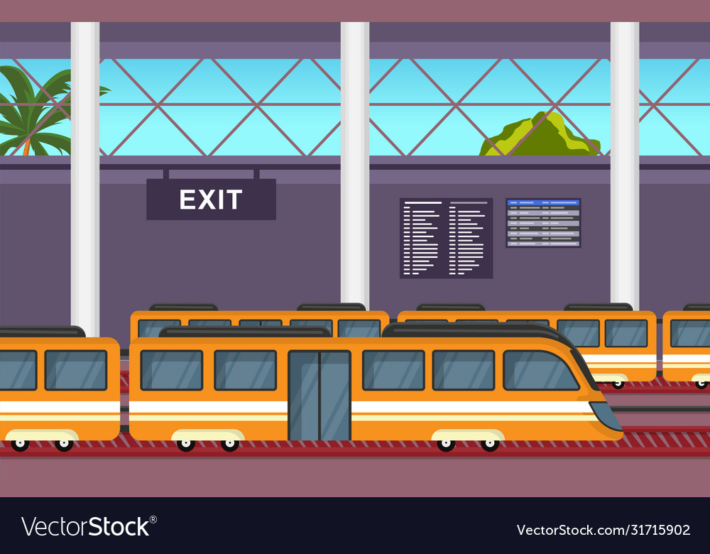 Railway public transport commuter metro train Vector Image Railway public transport commuter metro train Vector Image