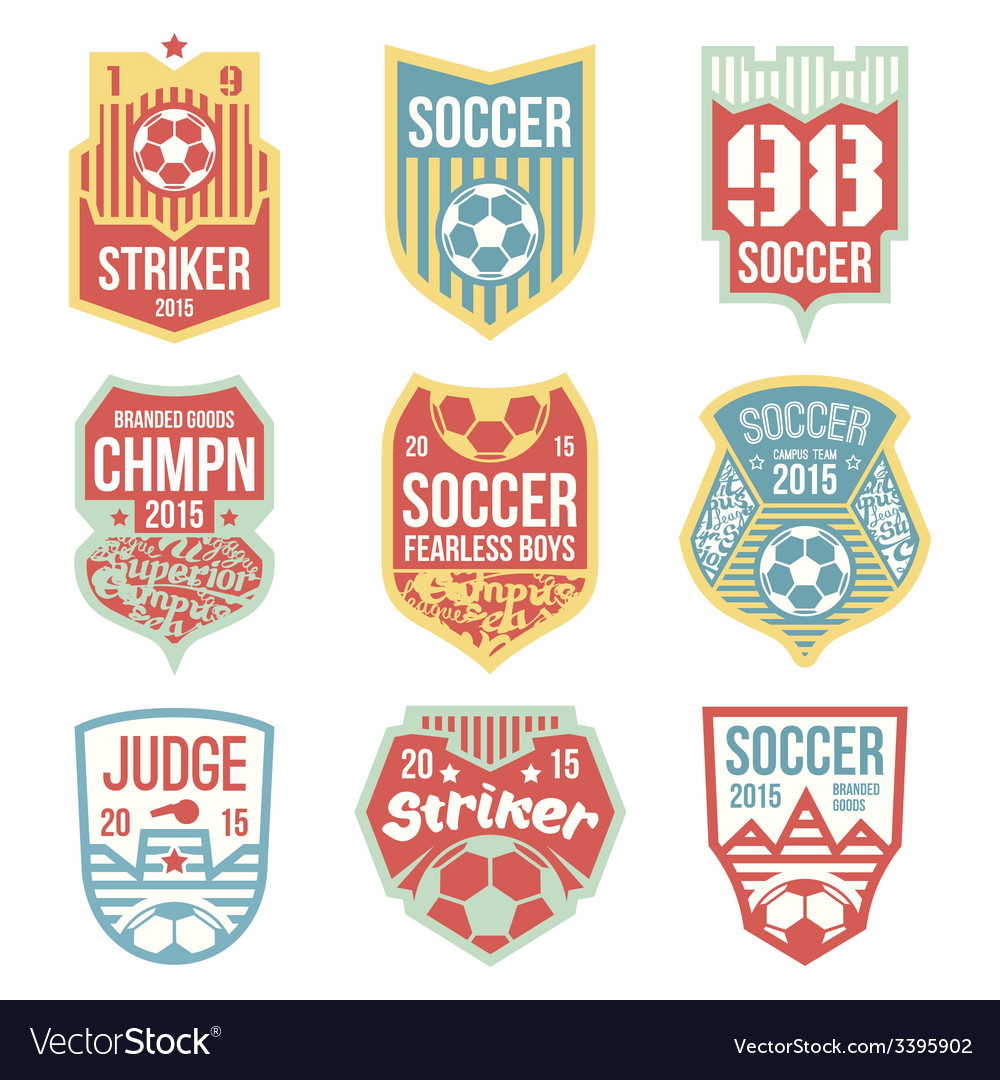 Soccer emblems Royalty Free Vector Image - VectorStock