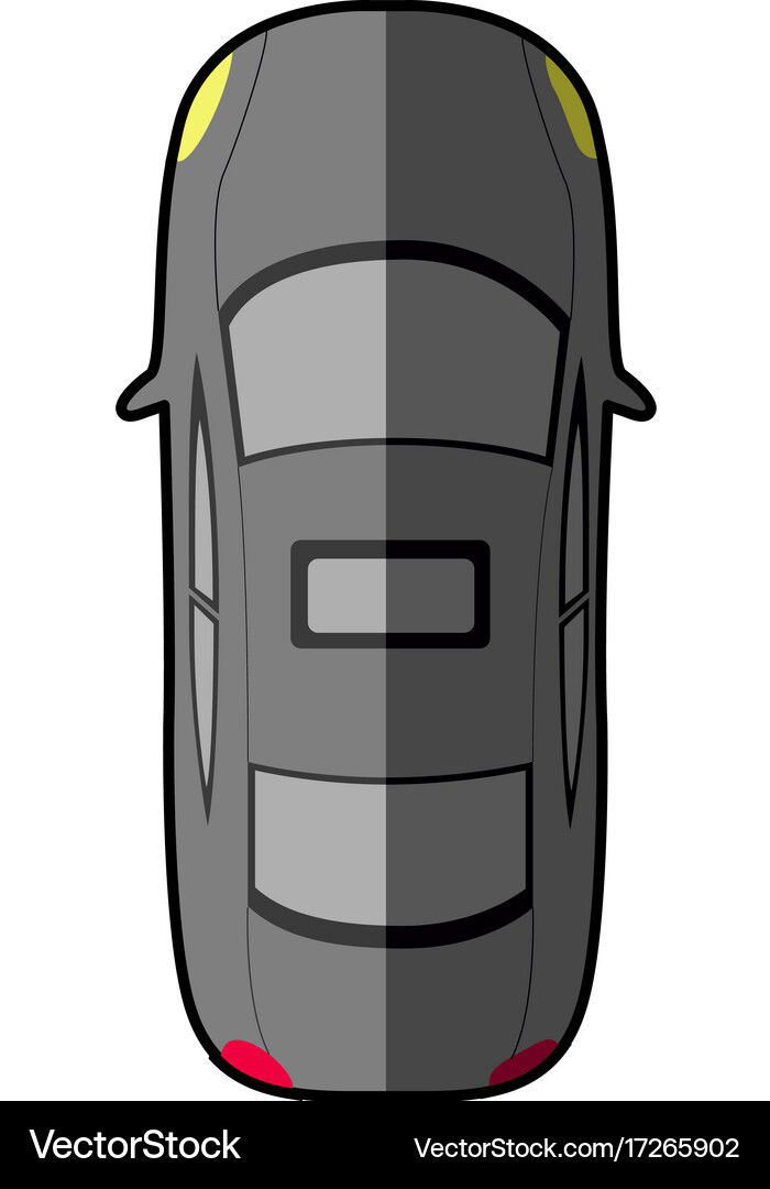 Top view of a car Royalty Free Vector Image - VectorStock