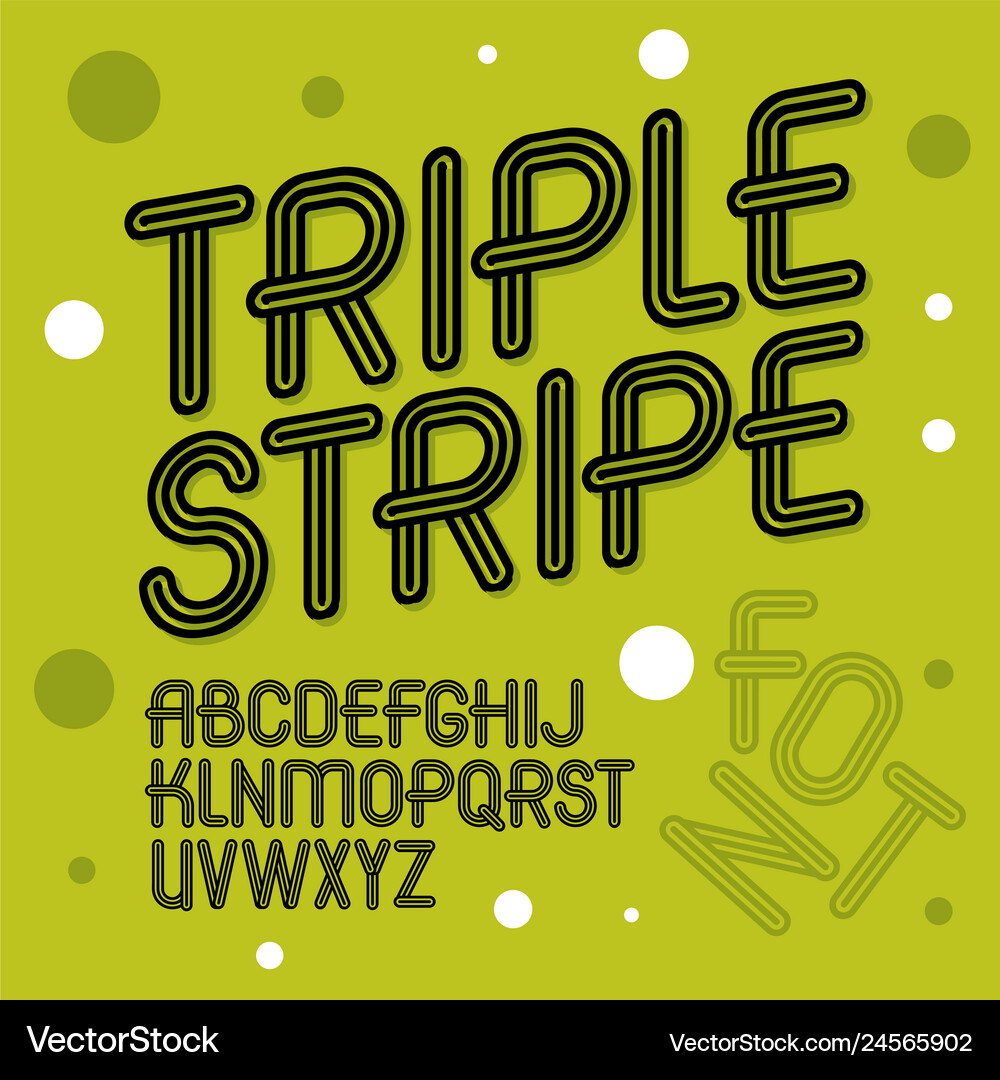 Trendy retro uppercase alphabet letters Royalty Free Vector