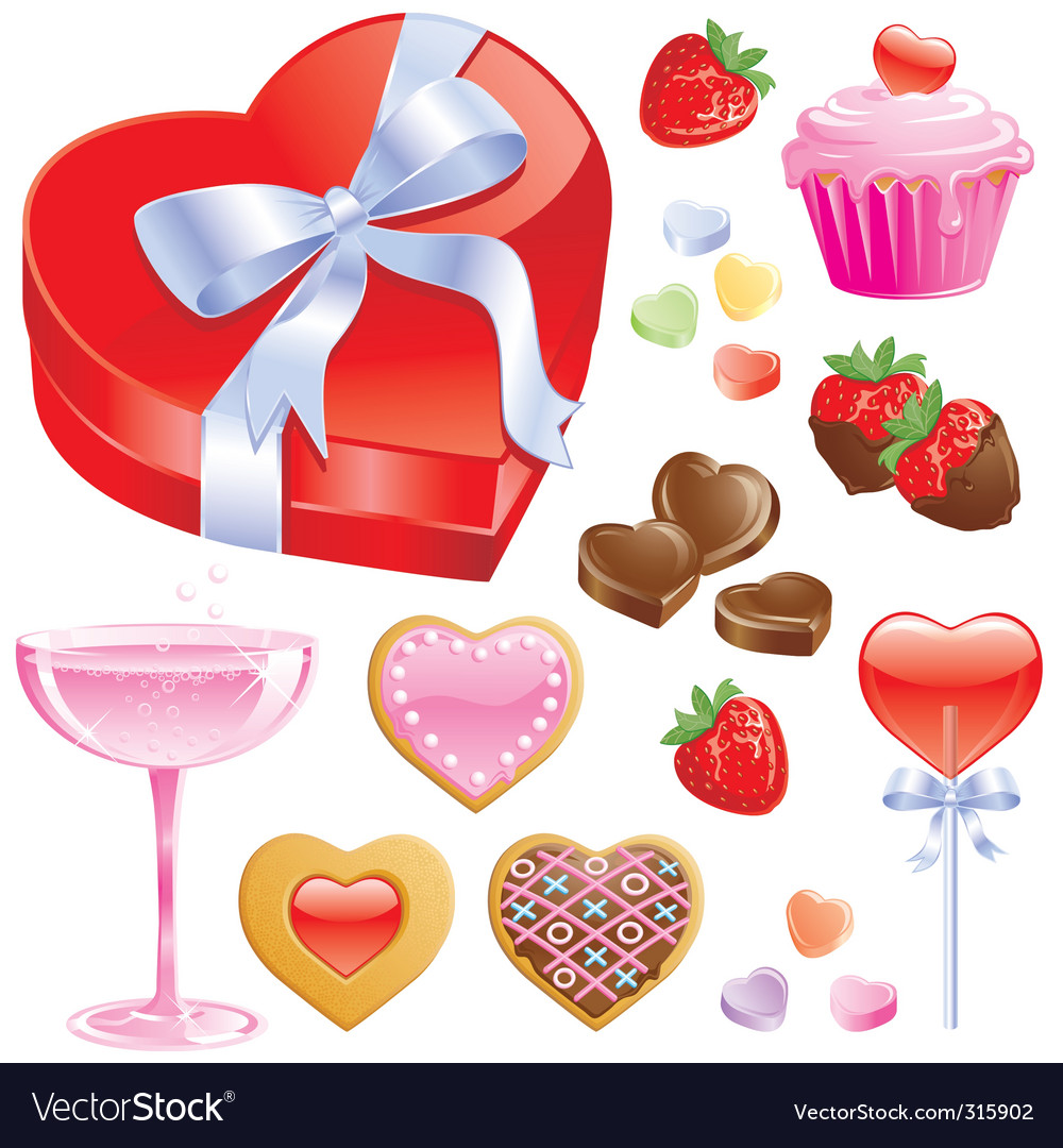 Valentine treats Royalty Free Vector Image - VectorStock