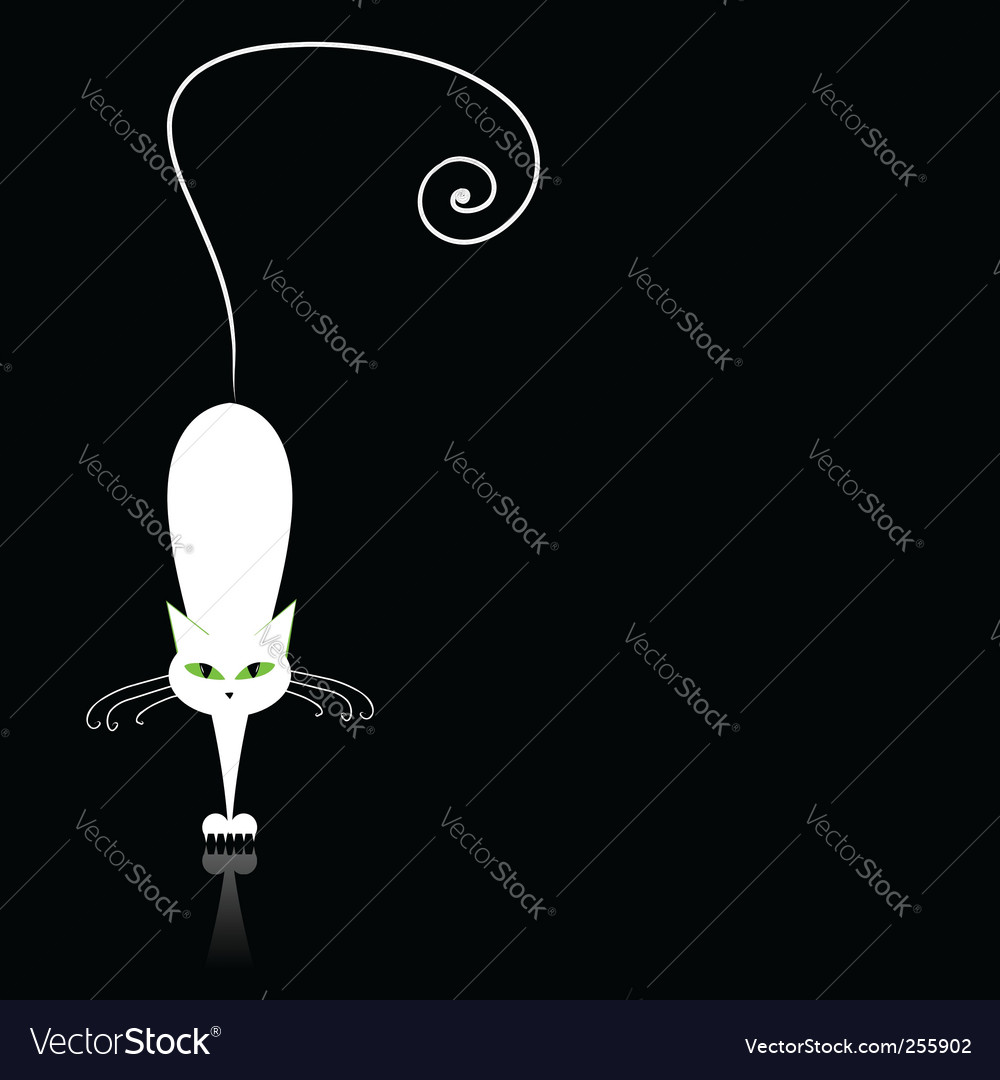 White cat Royalty Free Vector Image - VectorStock