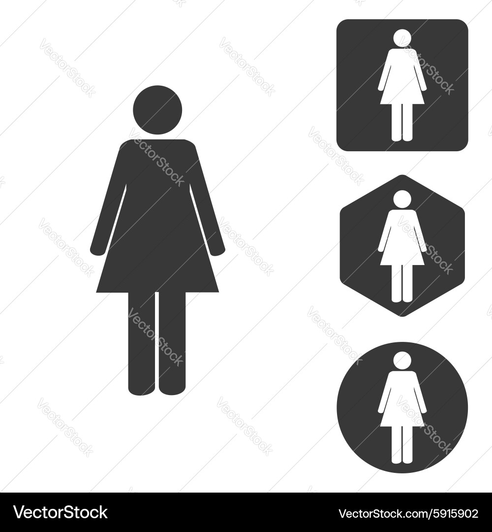 Woman icon set monochrome Royalty Free Vector Image