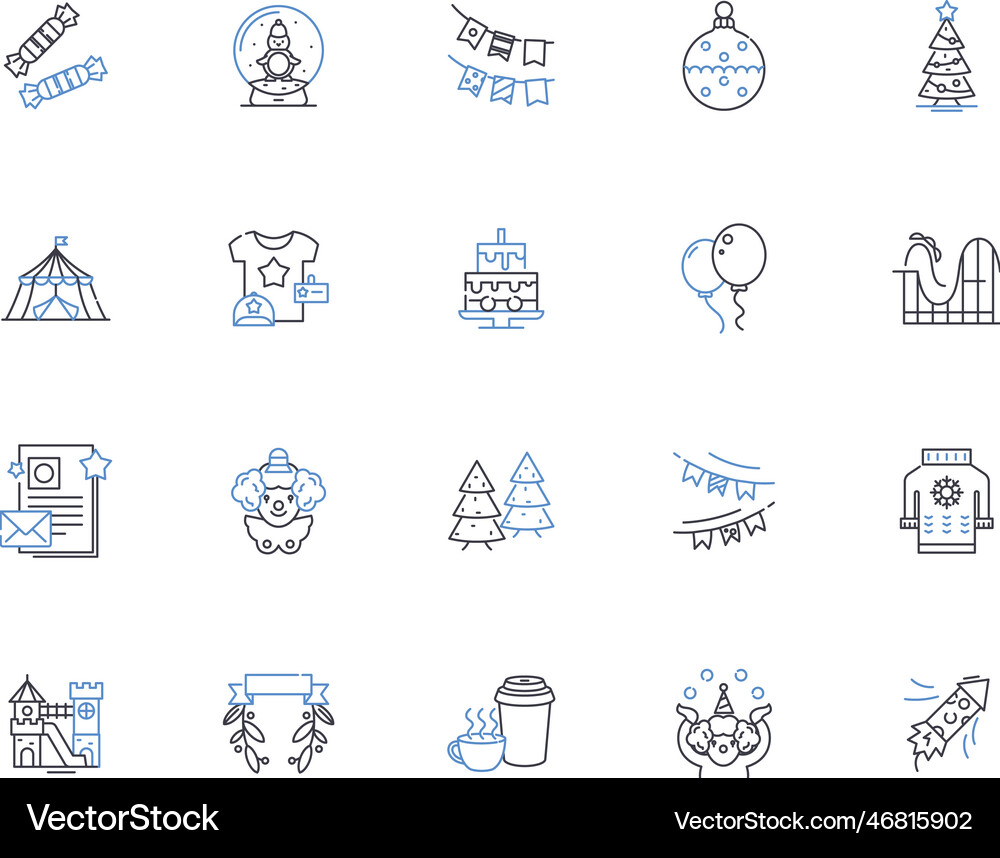 Worshipping idols line icons collection devotion Vector Image