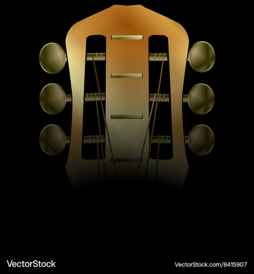 Acoustic neck guitar close-up Royalty Free Vector Image