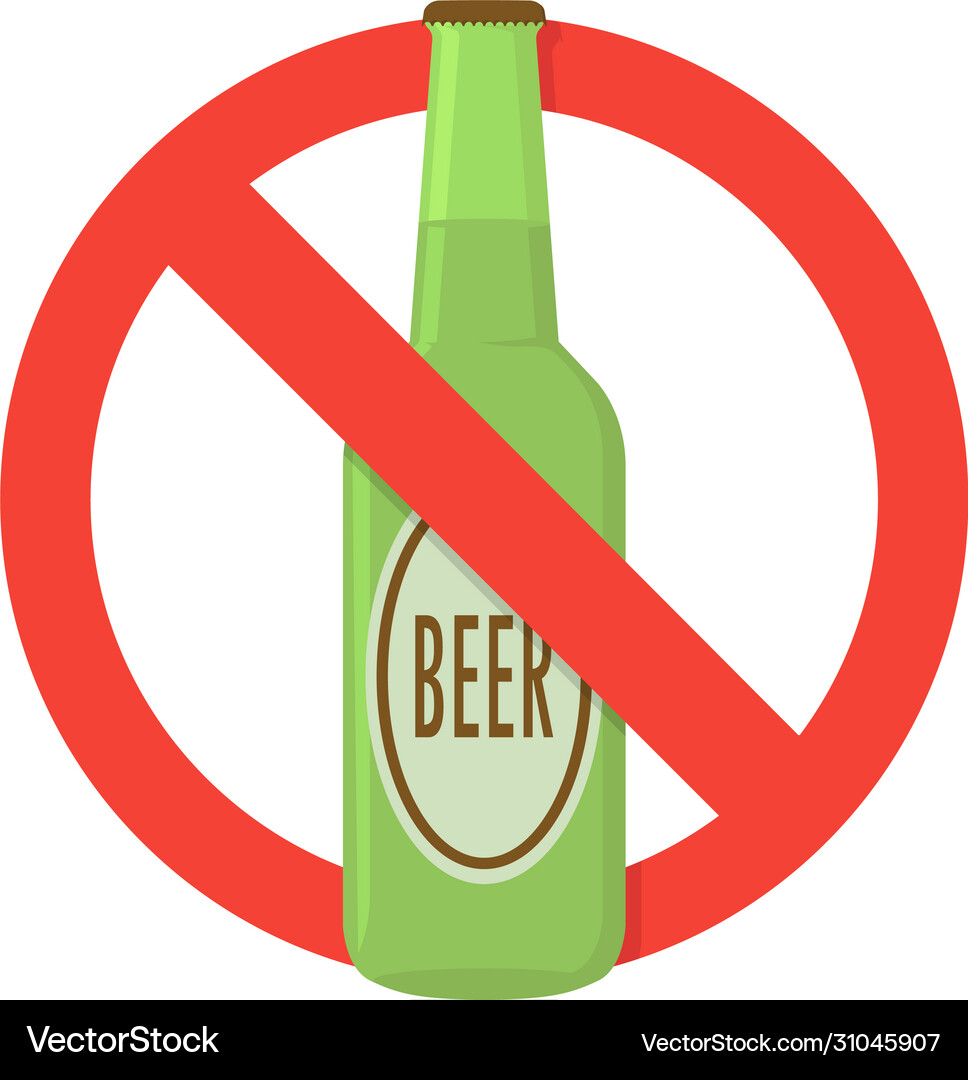 Alcohol Ban Sign - Prohibition Concept Royalty Free Vector