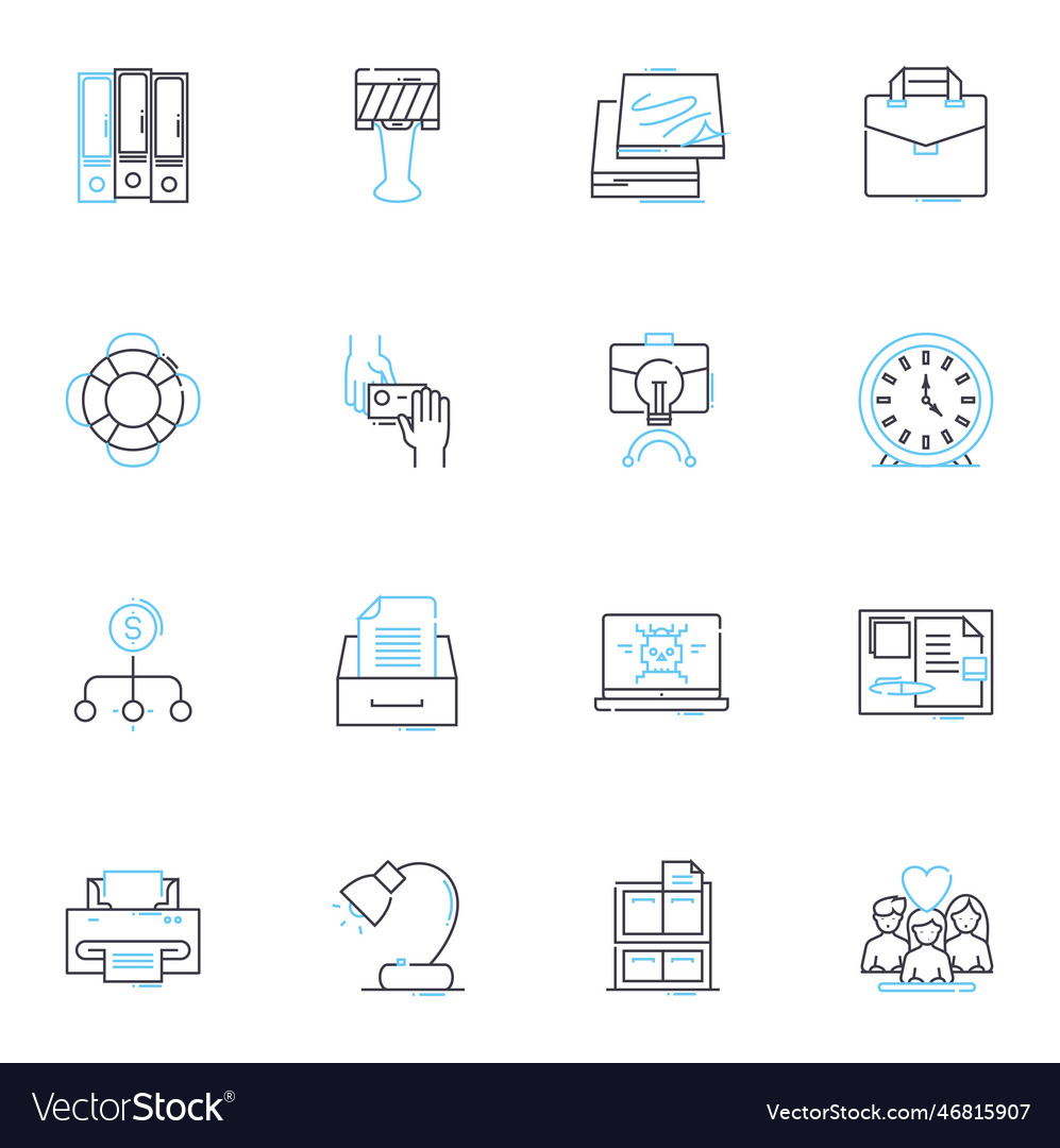 Company hierarchy linear icons set authority Vector Image