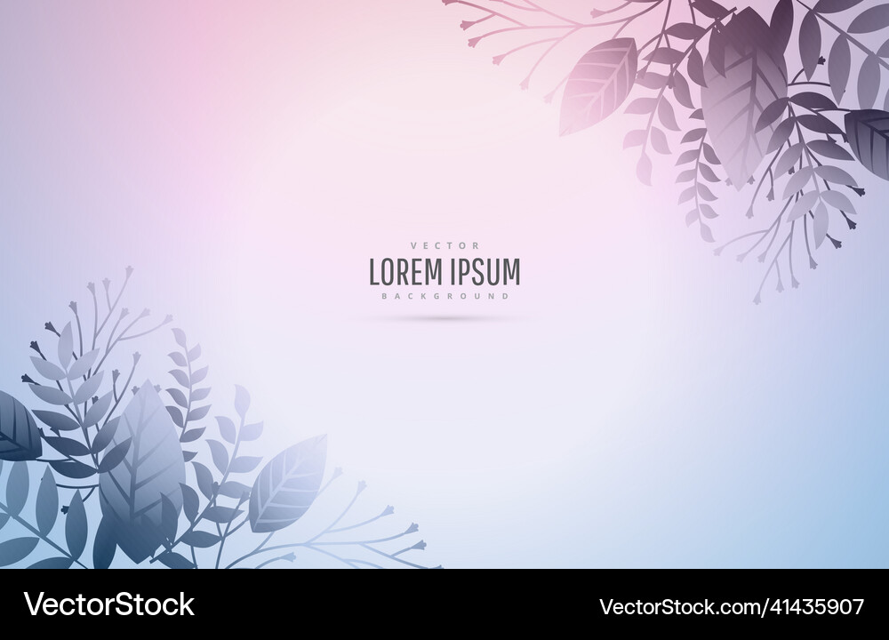 Elegant background design with leaves decoration Vector Image