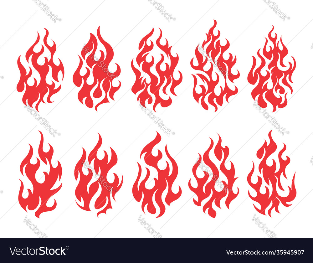 Fire design elements Royalty Free Vector Image